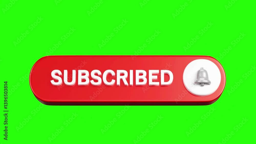 YouTube 3D Subscribe Button, Green Screen, Green Screen Footage ...