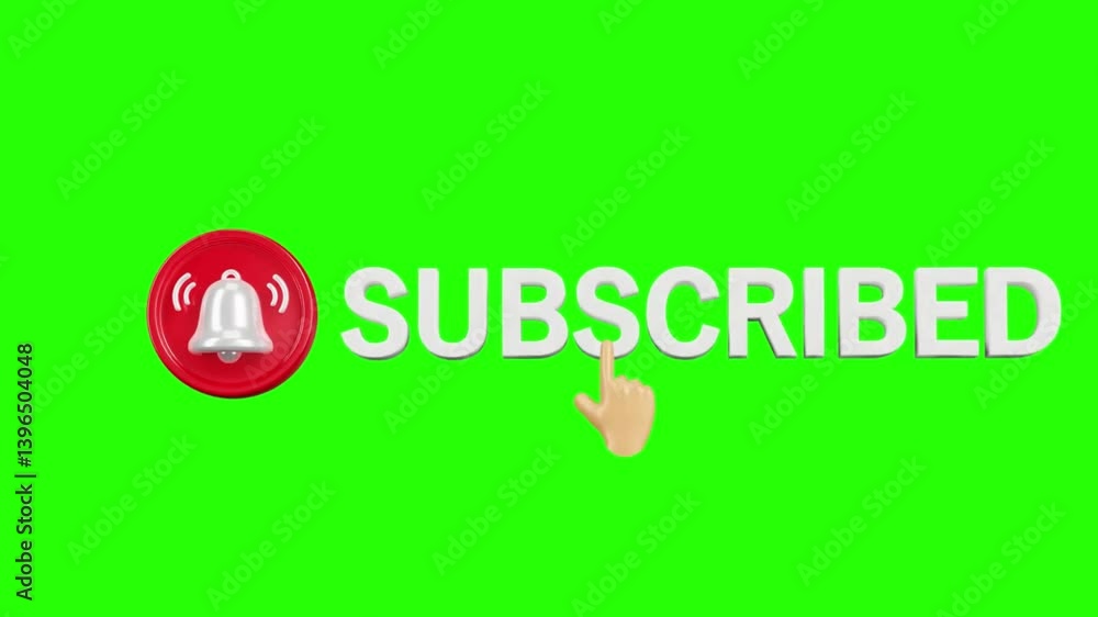Subscribe Button Green Screen, 3D Style, Green Screen, Green Screen ...