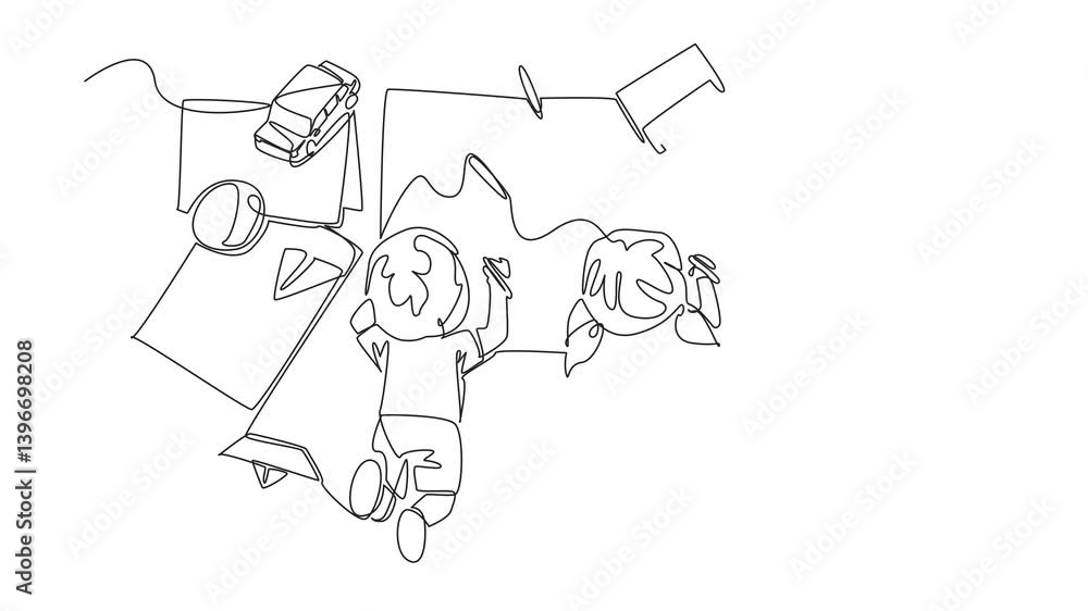 Vidéo Stock Self drawing animation of single continuous line drawing ...