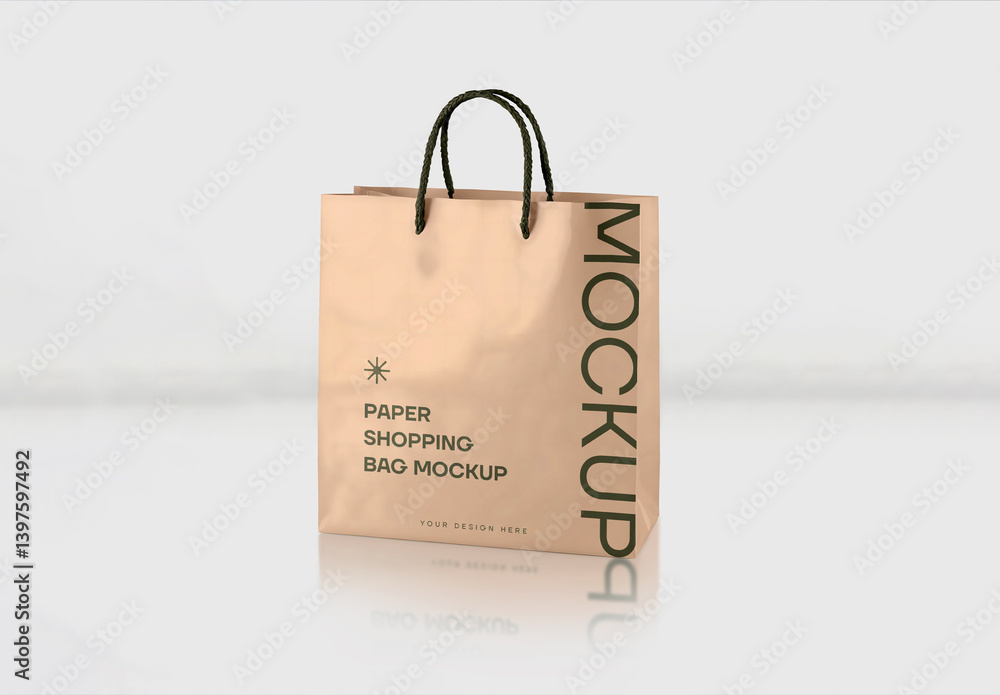 Modelo de Brown Paper Bag Mockup do Stock | Adobe Stock