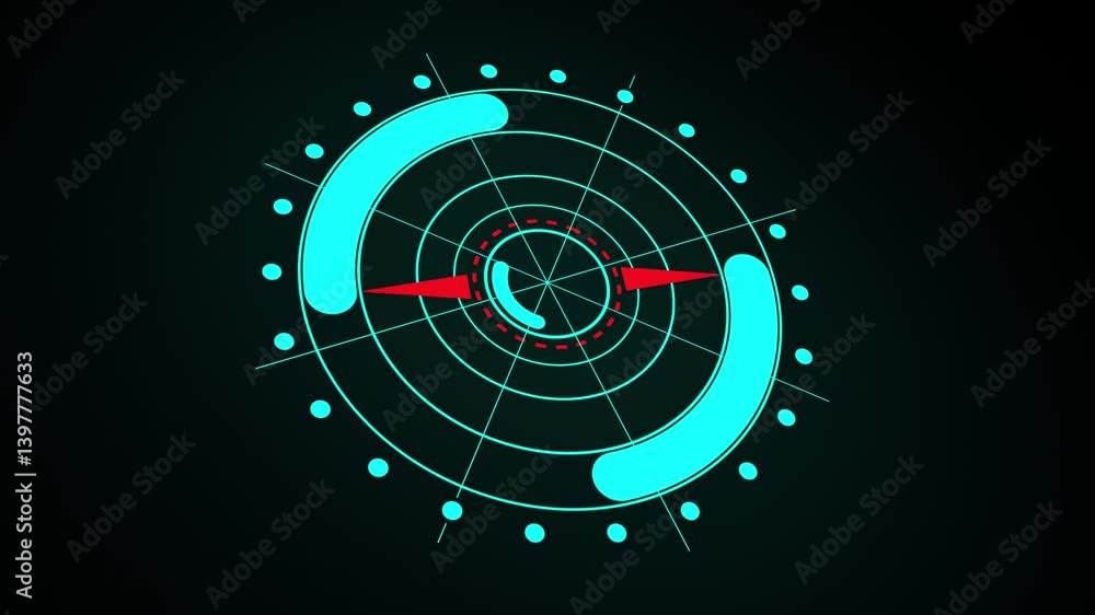 Vidéo Stock HUD radar animation.Loading Animated radar Hud, Radar ...