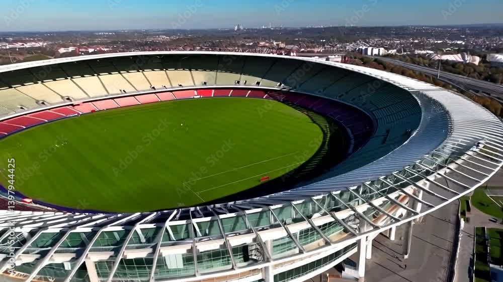 Stadium's Architecture: An aerial view showcases the grandeur of a ...