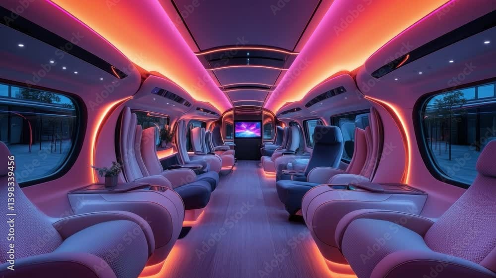 Luxurious Interior of High-Speed Train: Immerse yourself in the epitome ...