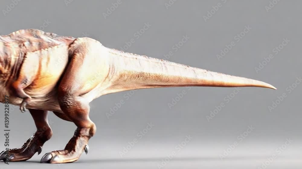 T-Rex Tail: A detailed photorealistic image of the powerful tail of a ...
