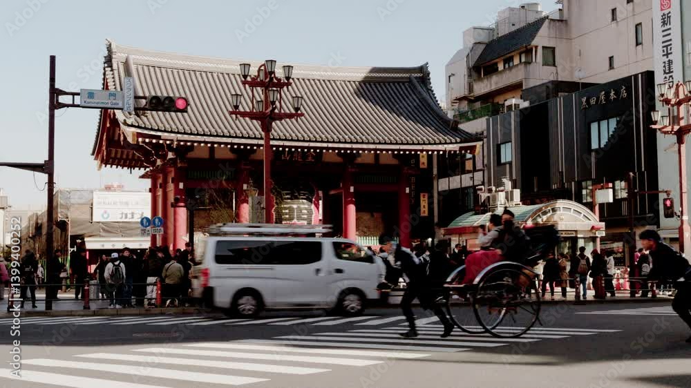Vidéo Stock Tokyo, Japan - 15 Feb 2025 : Nakamise-dori shopping street ...