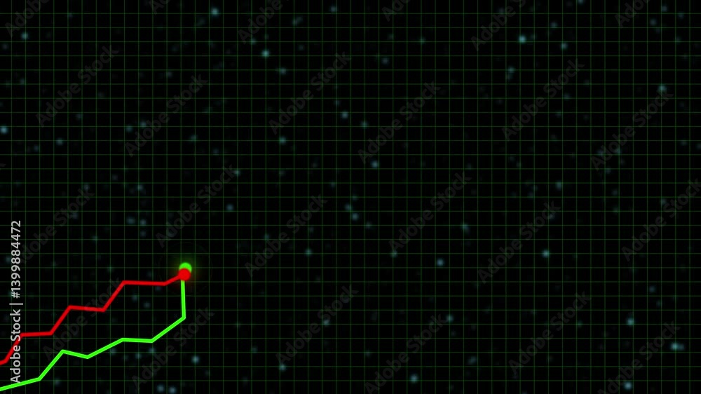 Growing line chart graph, business development competition concept ...