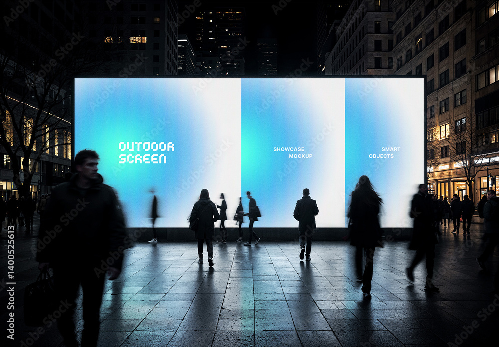 Outdoor Screen Mockup With Generative AI Stock Template | Adobe Stock