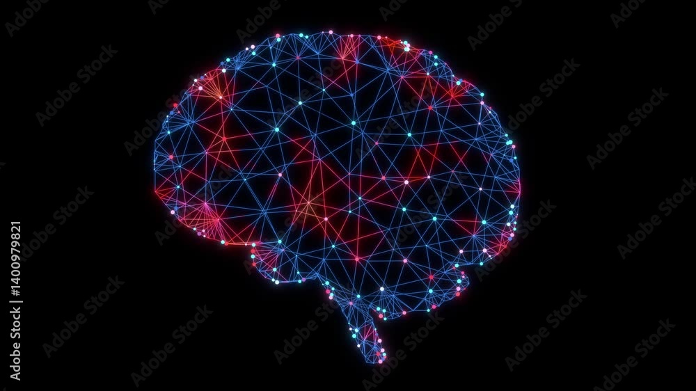 brain activity connections nervous system 2d animation lop. Can be used ...