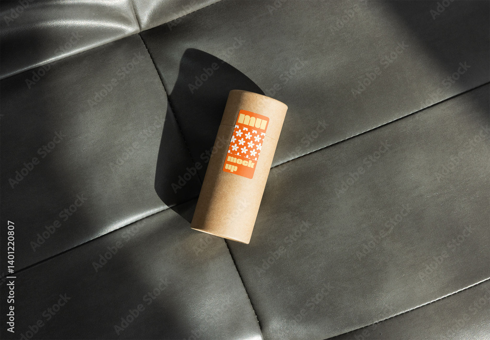 Display of a circular packaging design featuring a customizable label ...