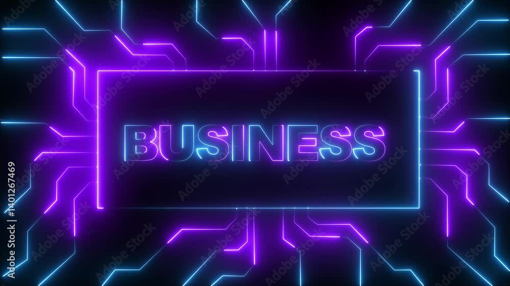 abstract neon motherboard icon . 4k video animation .4k Circuit Board with neon line moving ...