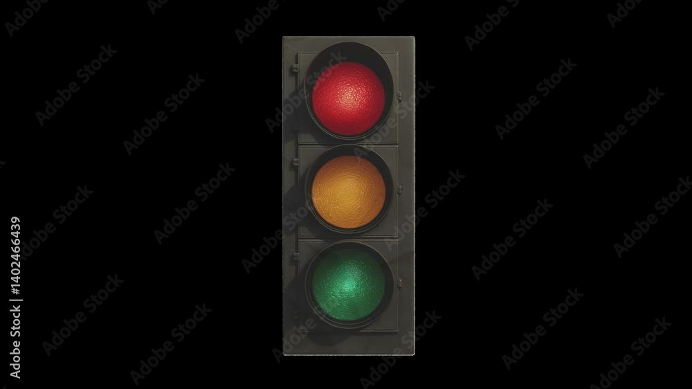 Traffic Light Montage Object Animation Crumpled Paper Style on Green ...