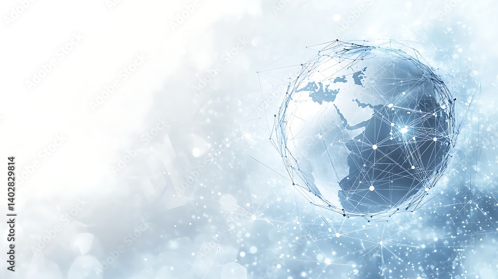 Poster Digital Globe Representing Global Connectivity, A digital globe ...
