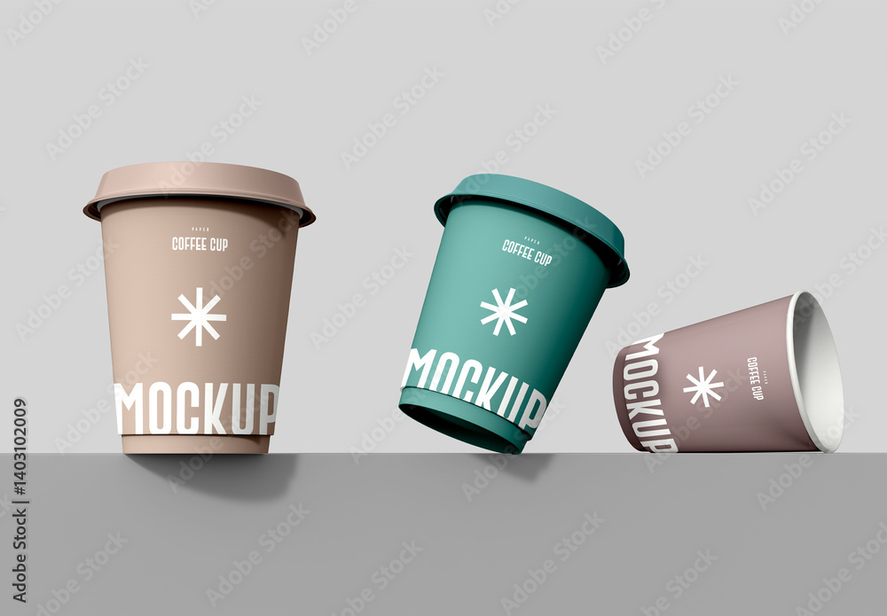 Paper Cups Mockup Stock Template | Adobe Stock