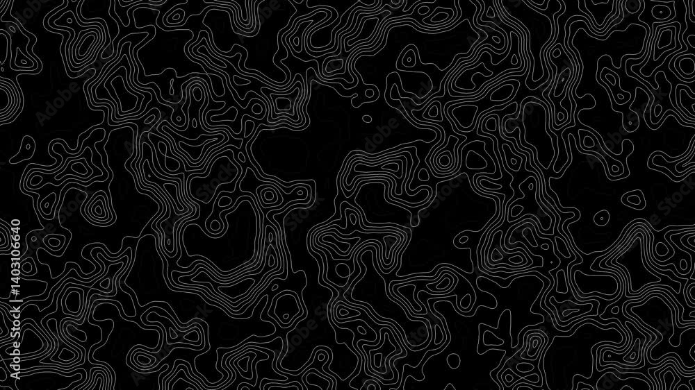 Topographic contour lines animation map seamless pattern. Map of ...