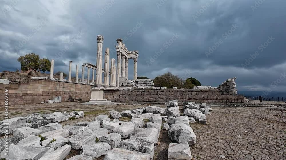 Cable car. Cable car cabin. Cable car system in Bergama. Cable car ...