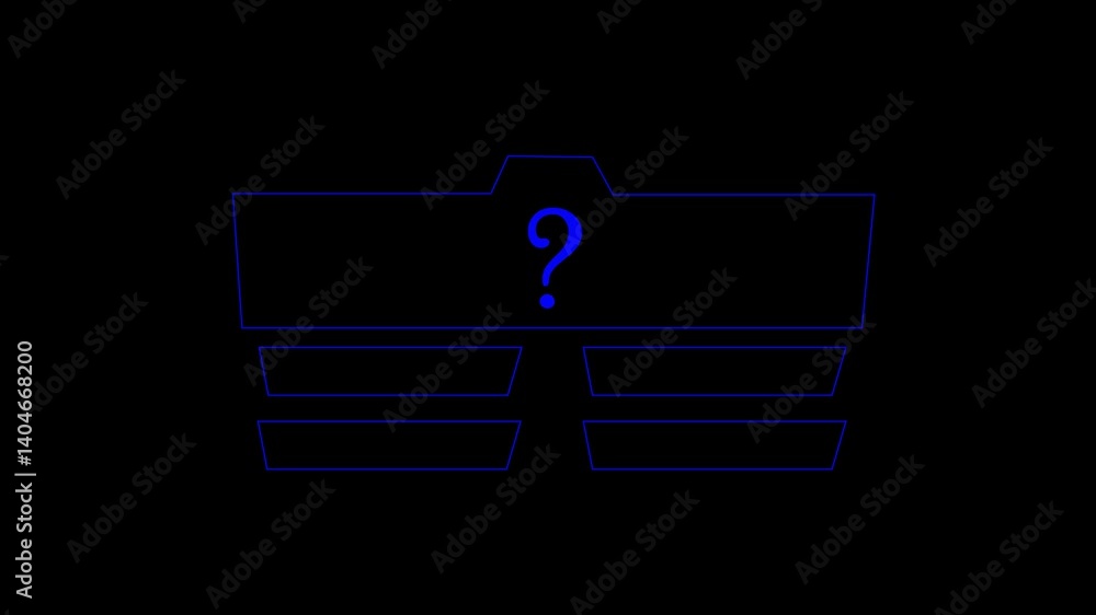 Glowing Abastract Animated quiz template on white background animation ...