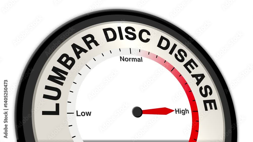 Lumbar Disc Disease text or word shown with a barometer or tachometer ...
