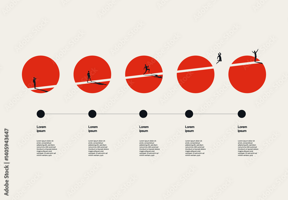 Growth and Progress Infographic Template with 5 stages Stock Template ...