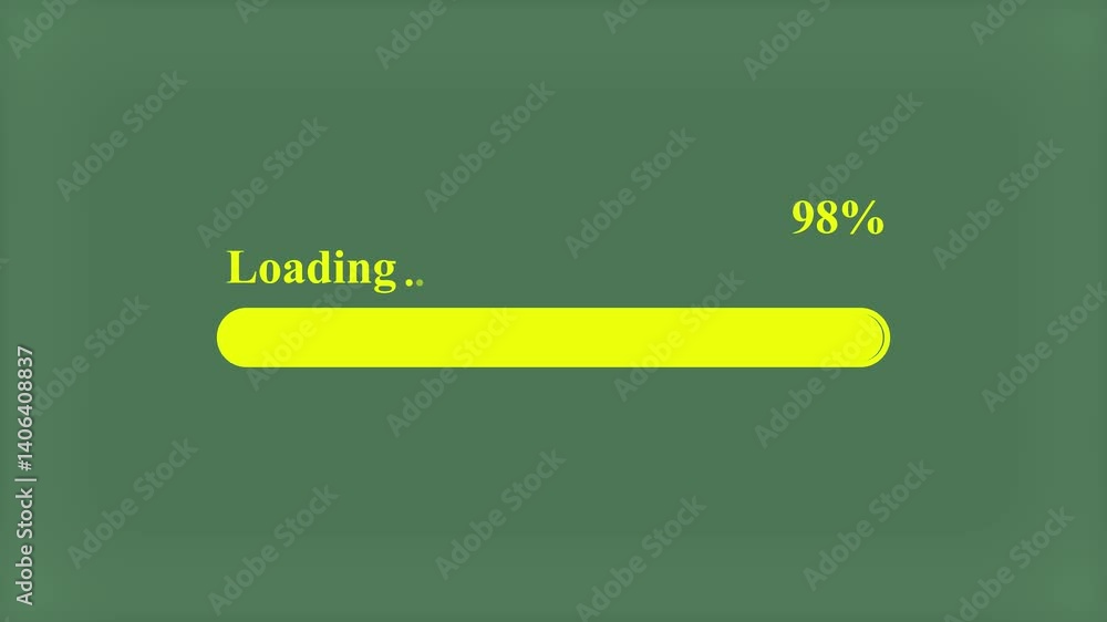 "Loading Bar Progress Animation with 100 Percent Completion on Grid ...