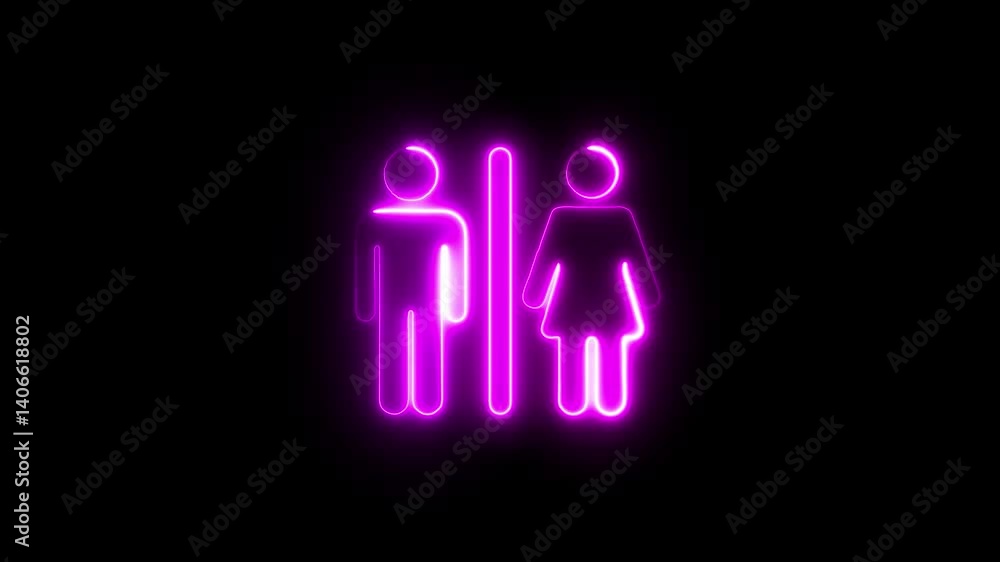 neon people animation icon man person contact sign symbol on black ...