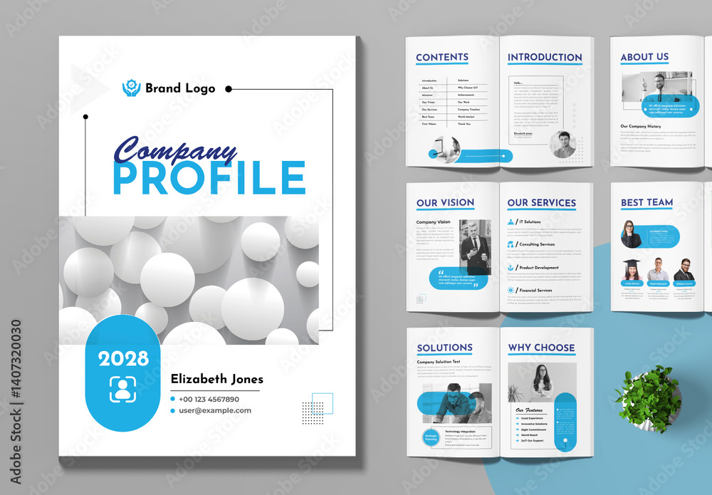 Simple And Clean Company Profile Template Layout Stock Template | Adobe ...