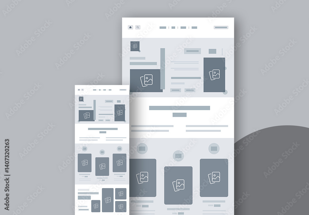 Wireframe Template Design Layout Stock Template | Adobe Stock