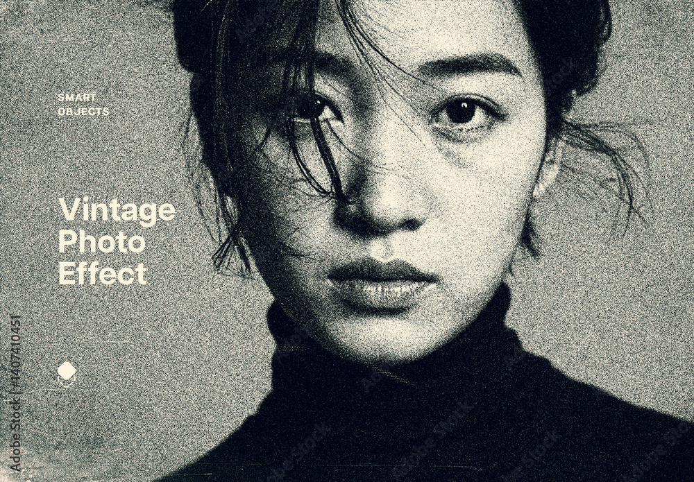 Vintage Risograph Photo Effect Mockup Stock Template | Adobe Stock