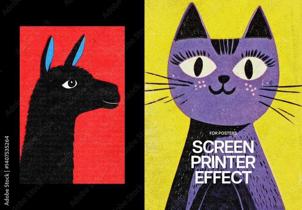 Old Screen Print Poster Design Template Mockup Stock Template | Adobe Stock