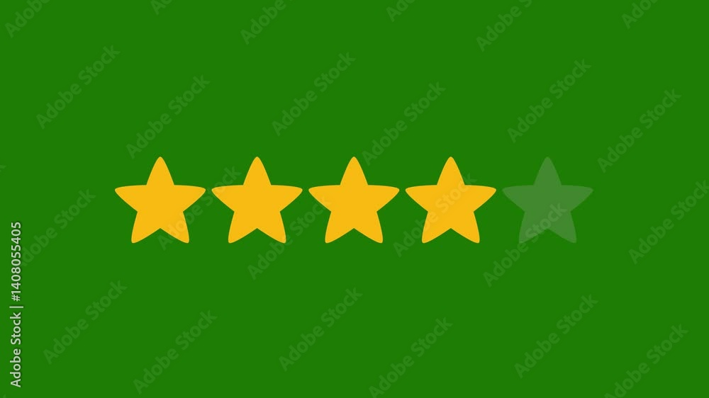 4 Rating stars icon animation, Four star Simple motion animation with ...