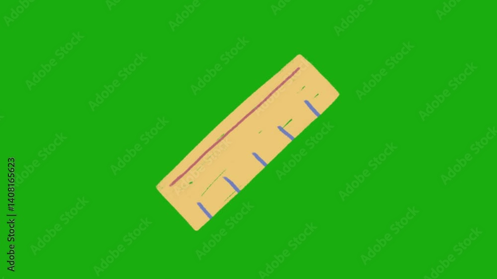 Vector illustration of a ruler Green screen animation motion graphic ...
