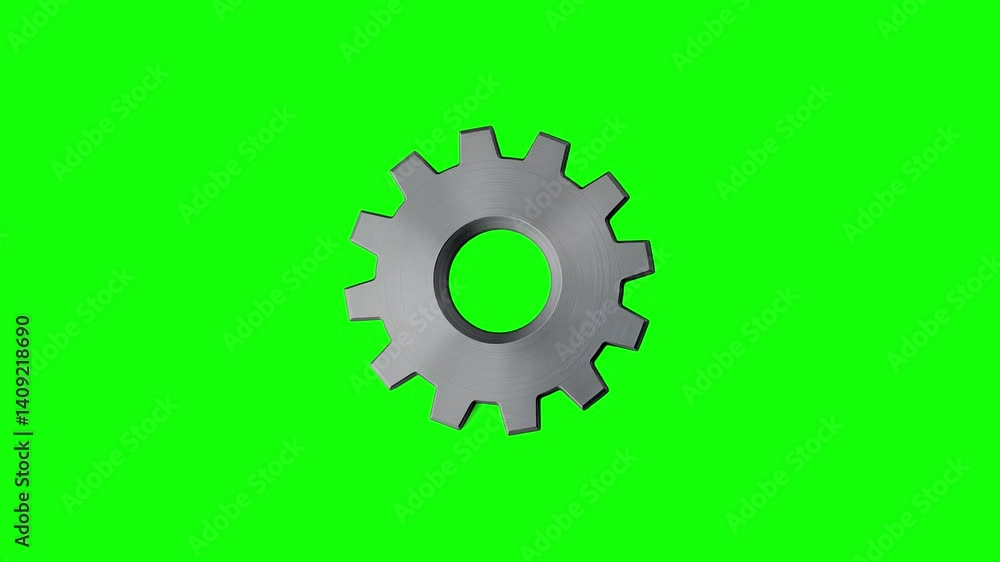 3D Metallic Gears spinning Animation on Green Screen | Rotating gears ...