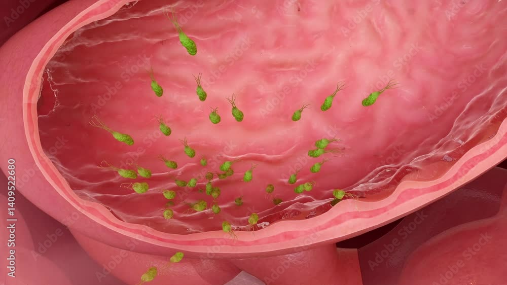 Stomach pain, gastritis, Helicobacter pylori erosion of the stomach ...