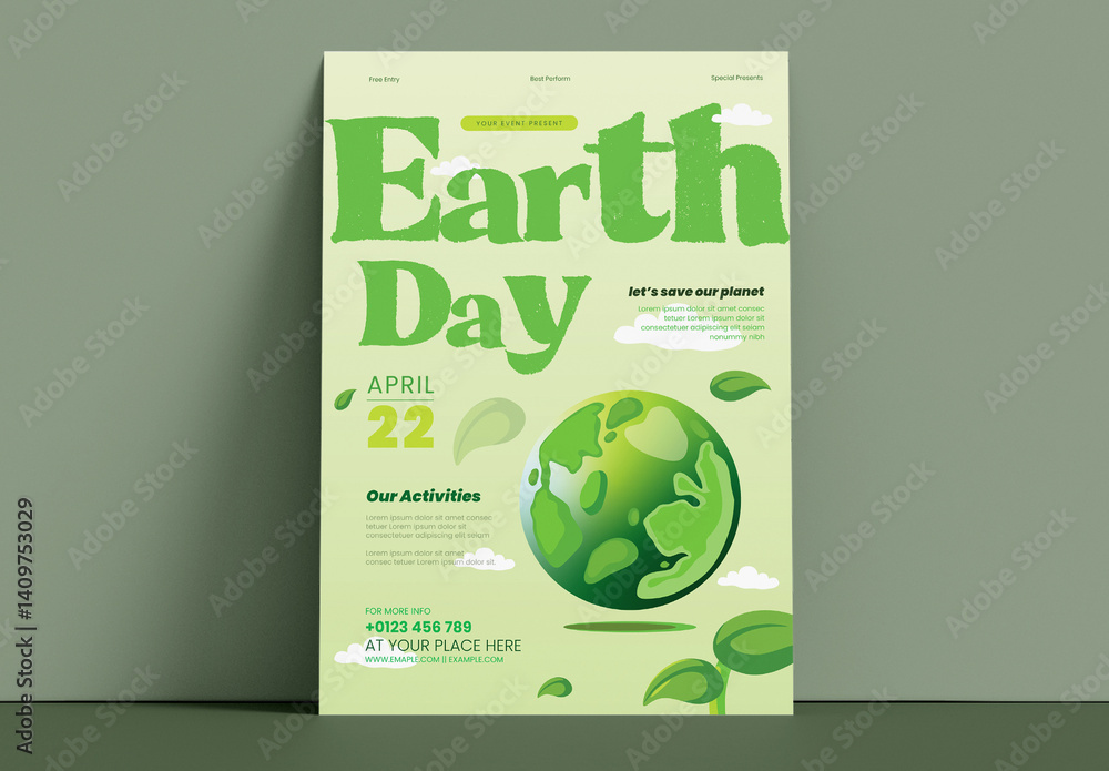 Earth Day Flyer Template Event Promotion Design Stock Template | Adobe ...