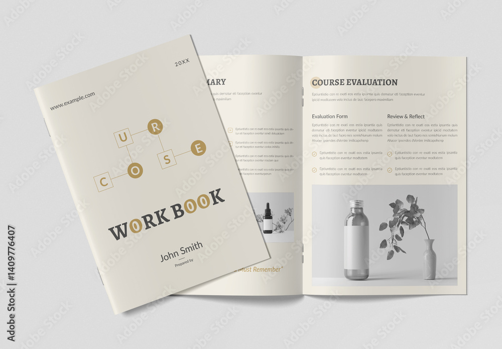 Course Workbook Layout Stock Template | Adobe Stock