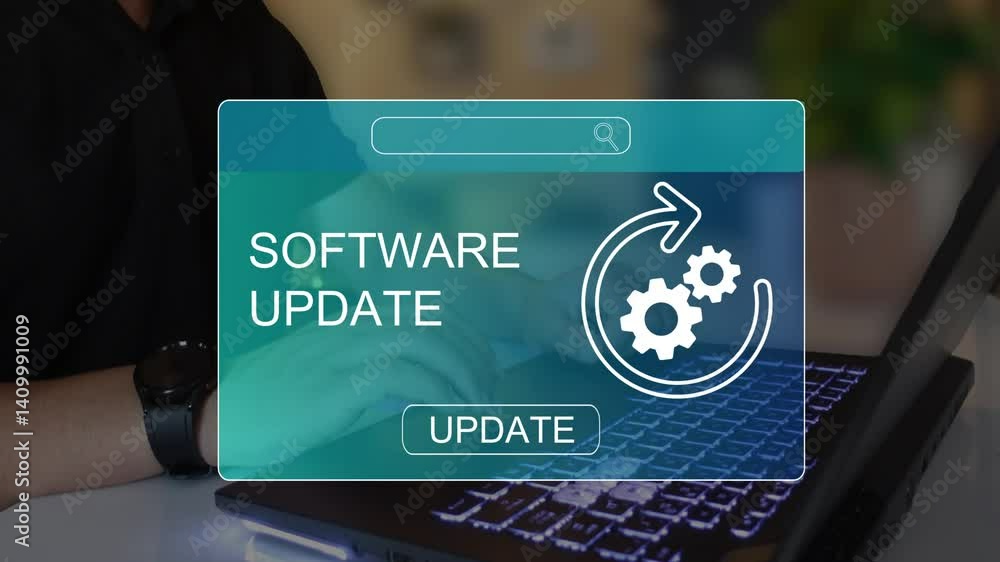 Installing update process. Software updates or operating system ...