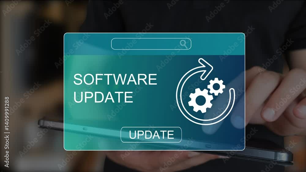 Installing update process. Software updates or operating system ...