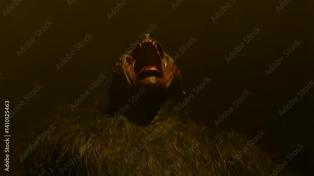 Creepy screamer horror character unleashing nightmarish jumpscare with ...