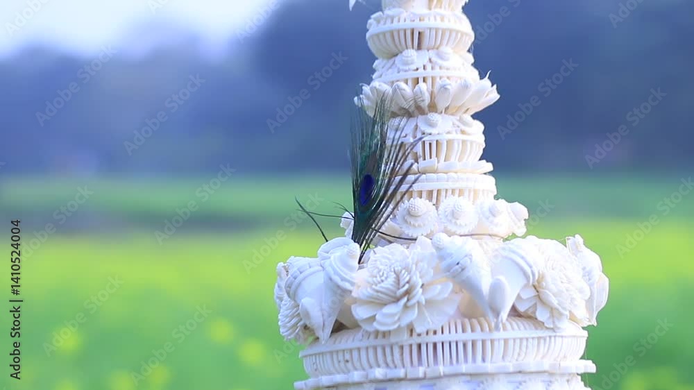 Topor , a conical white shola pith headgear, worn during Hindu wedding ...