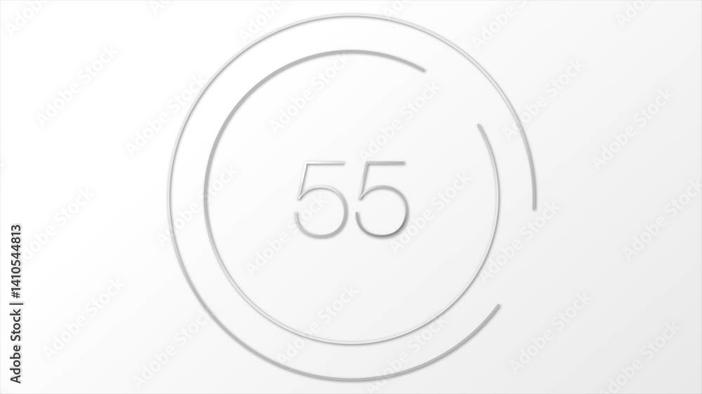 Countdown one minute animation. Modern flat design animation on white ...