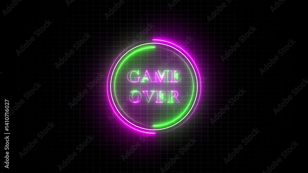 Game over text font with neon light. Game over Neon Text advertisement ...