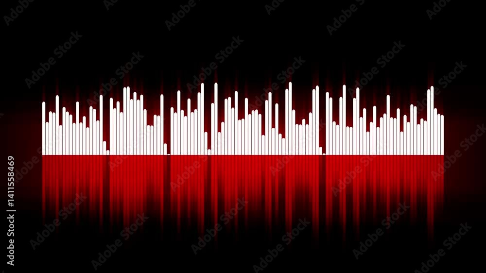 Audio music visualization, and equalizer. Audio waveform, sound waves ...