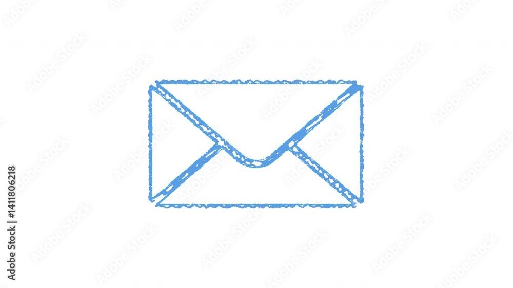 e-mail envelope icon scribble texture isolated transparent background ...