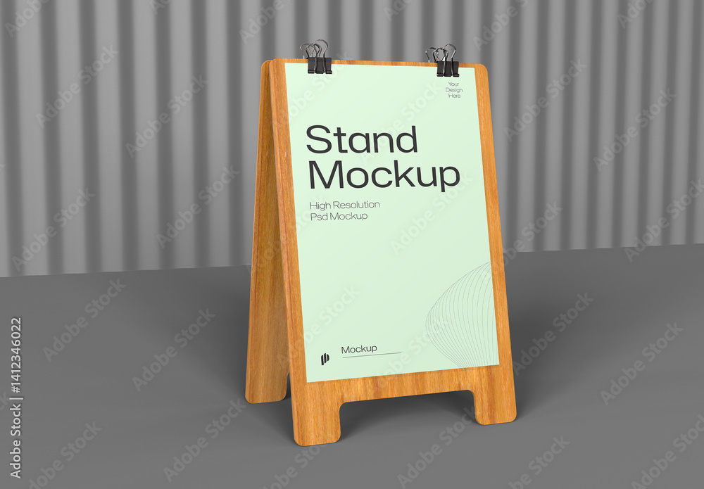 Wooden Menu Stand Mockup Stock Template | Adobe Stock
