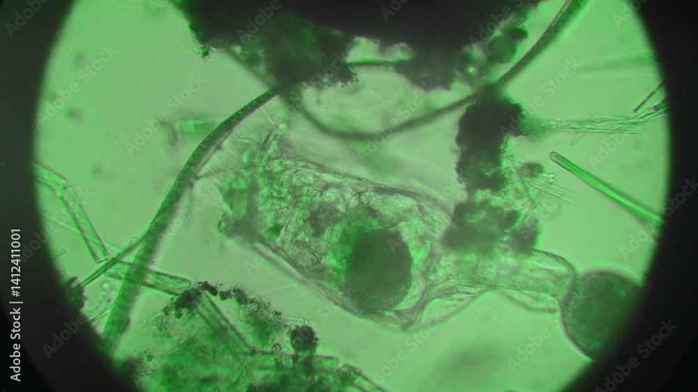 Rotifera, under the microscope. Rotifers are microscopic aquatic ...