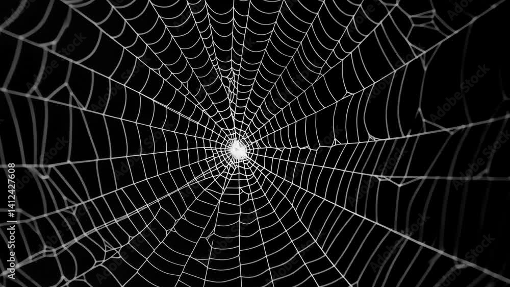 Intricate spider web pattern design animated overlay, transparent 4K ...