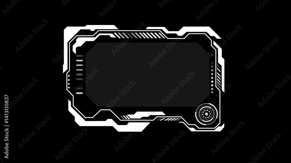 Technology HUD Loop Animation. Frame border HUD element. Technology HUD ...