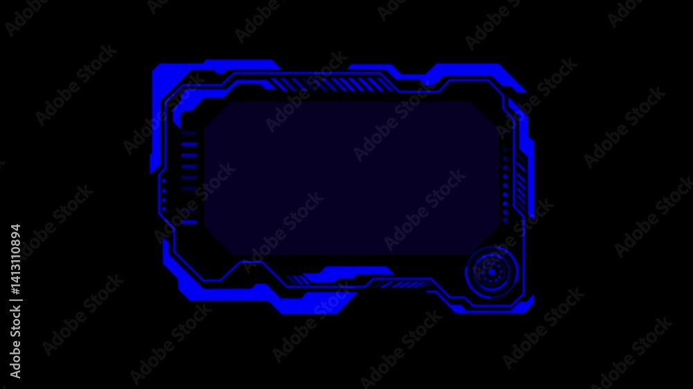 Technology HUD Loop Animation. Frame border HUD element. Technology HUD ...