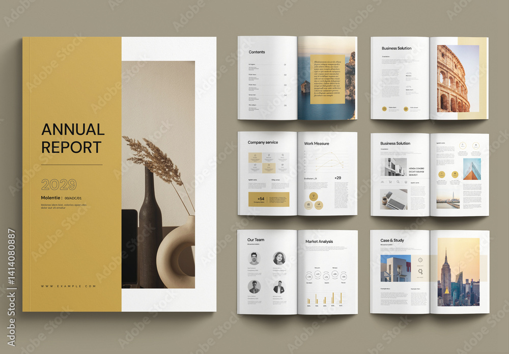 Annual Report Stock Template | Adobe Stock