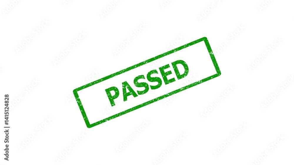 Passed Stamp animation on a transparent background, Passed stamp sign ...