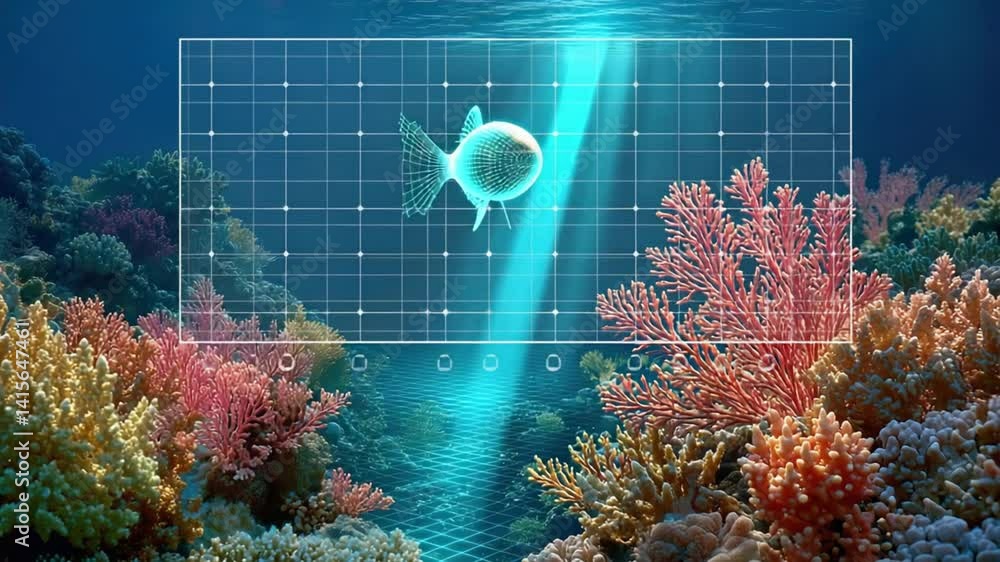 Video Stock Underwater drone systems mapping coral reef ecosystems with ...